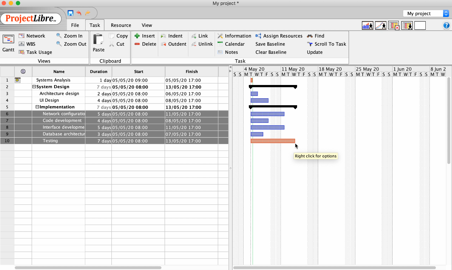 ProjectLibre – BTEC Computing